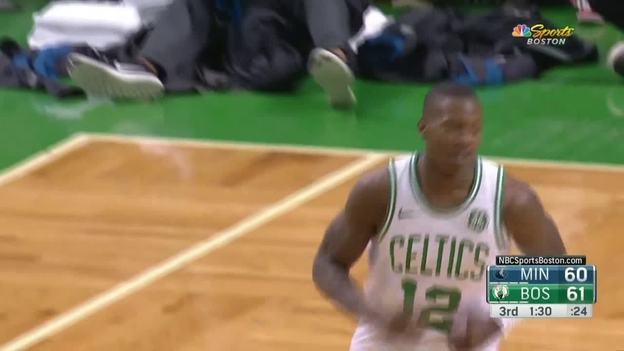 Terry Rozier III gets fancy with the dribble then slashes to the lane ...