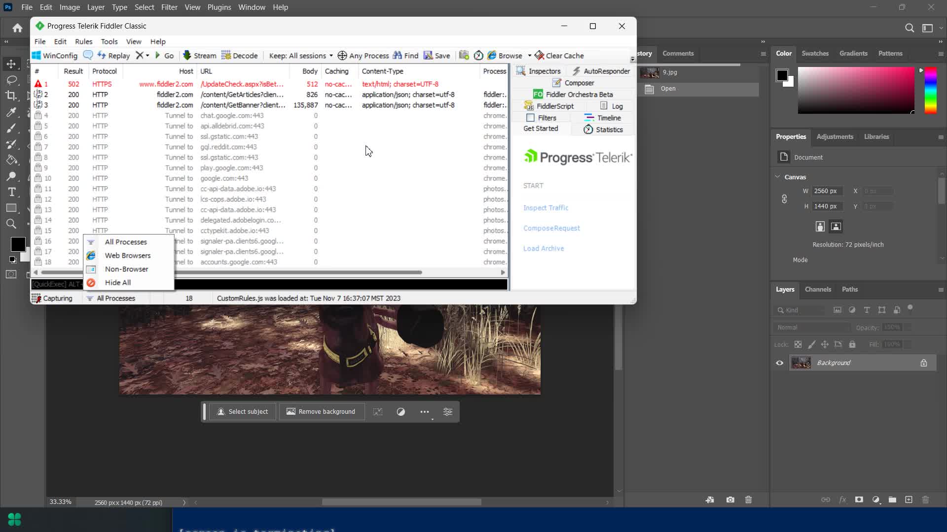 Finding the new ip with fiddler classic
