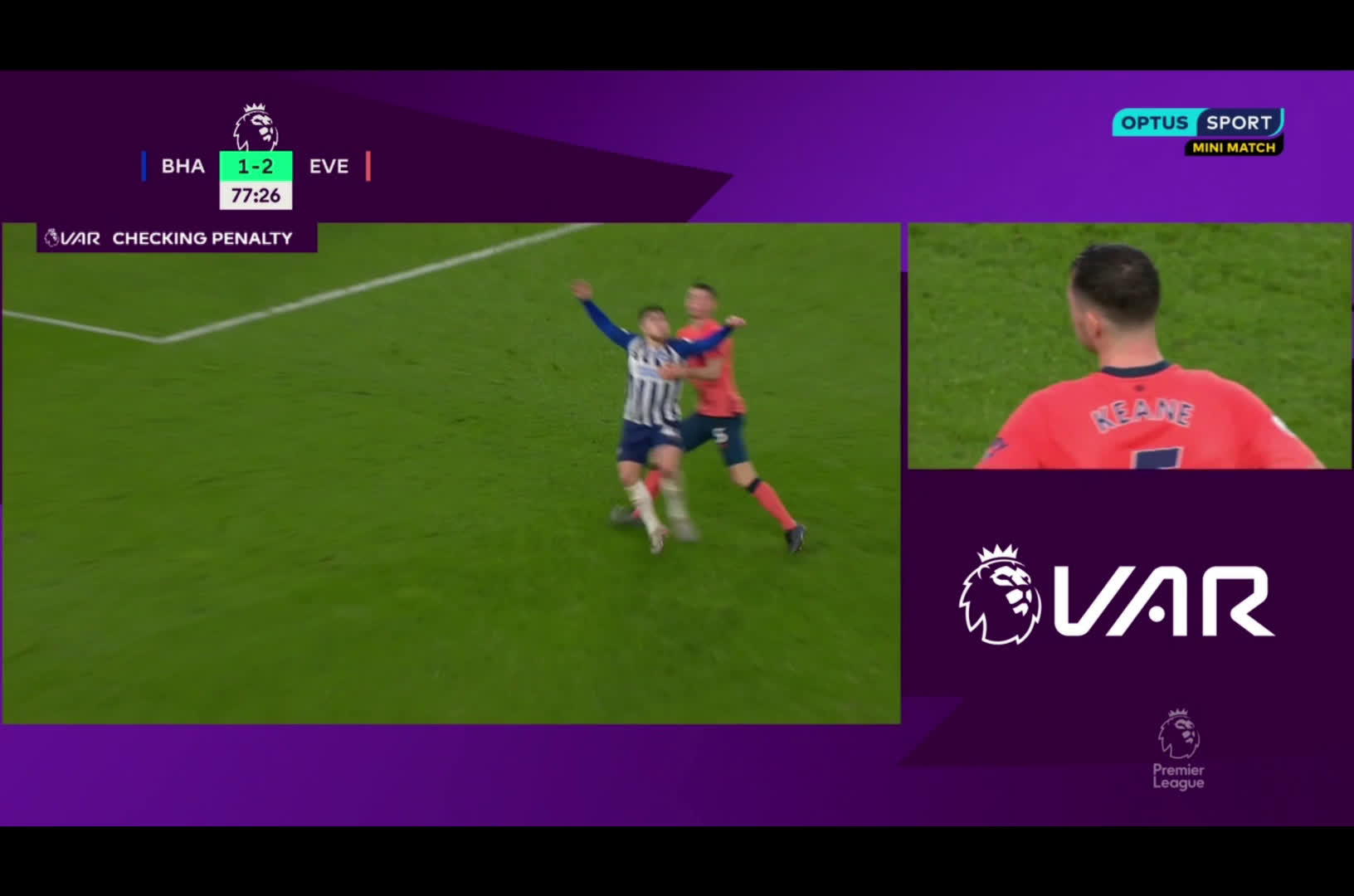 Brighton v Everton - Penalty given by VAR. No OFR