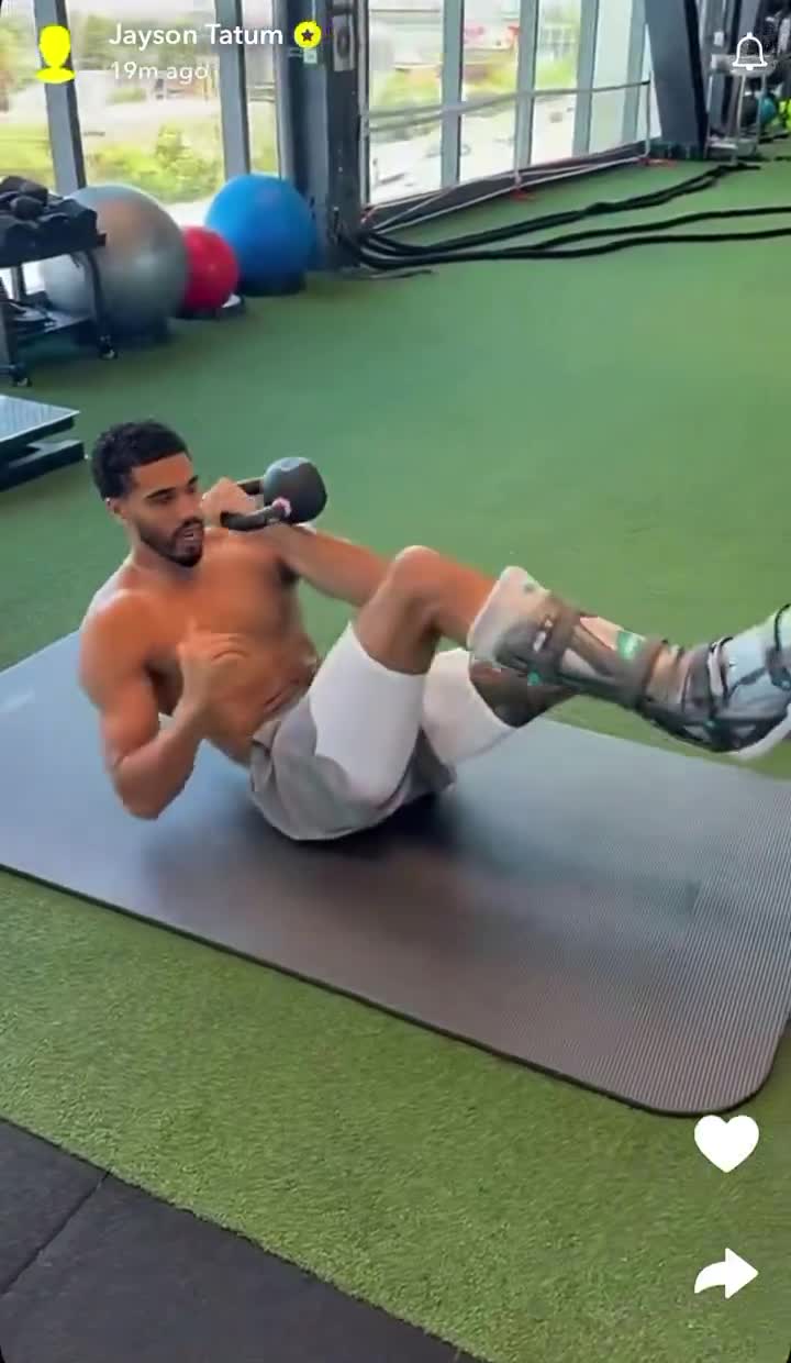 Watch Celtics on CLNS - Jayson Tatum is already back in the gym. - Via (@jaytatum0) Snapchat ...