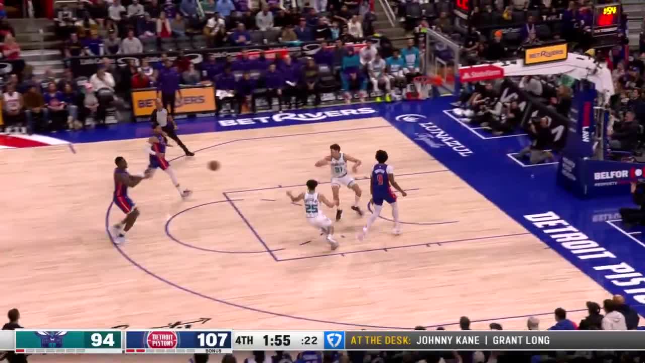 Watch [Highlight] Ausar Thompson snatches the steal and sets up Jalen Duren for a dynamite ...