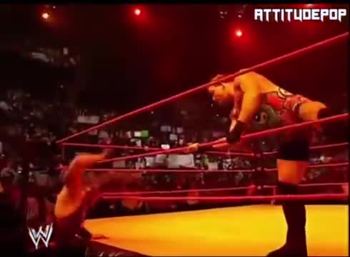 Watch Kane’s over the top rope backflip ring exit | Streamable