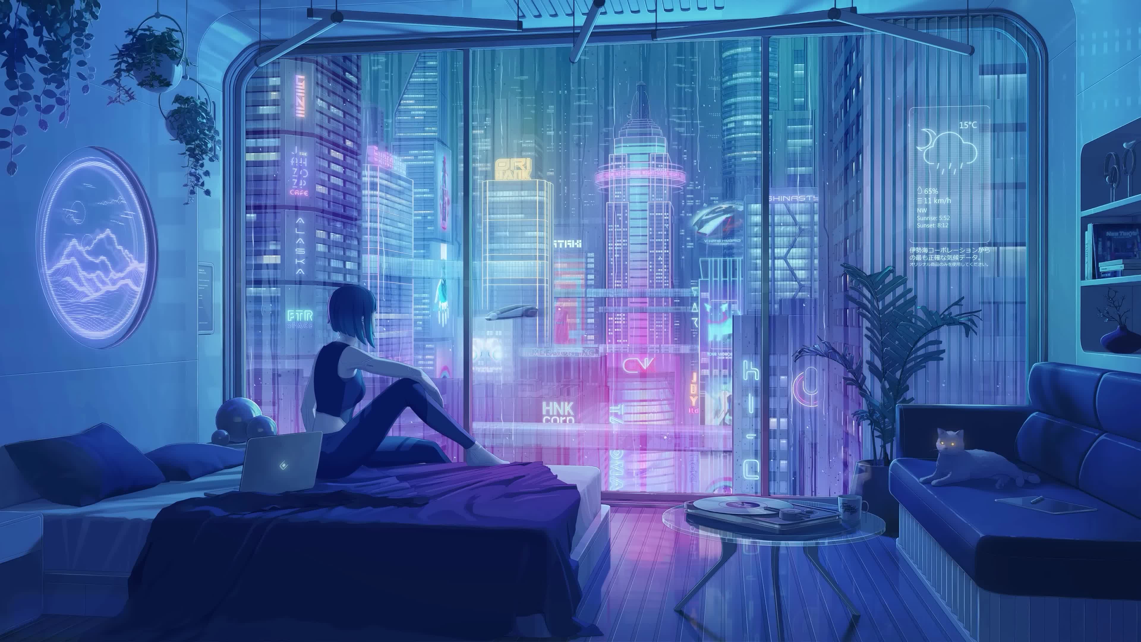 Watch Cyberpunk Ambience Live Wallpaper | Streamable