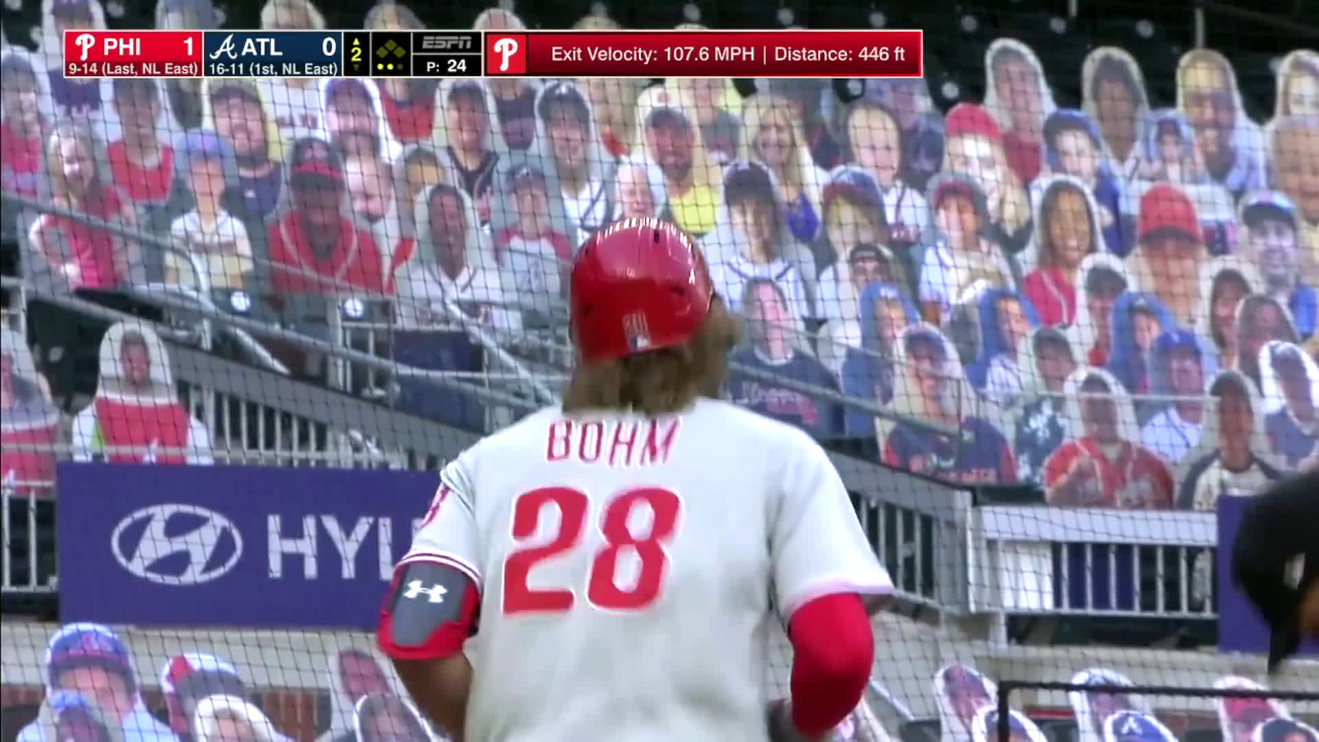 Alec Bohm hits first MLB home run to give Phillies the early lead over the Braves.