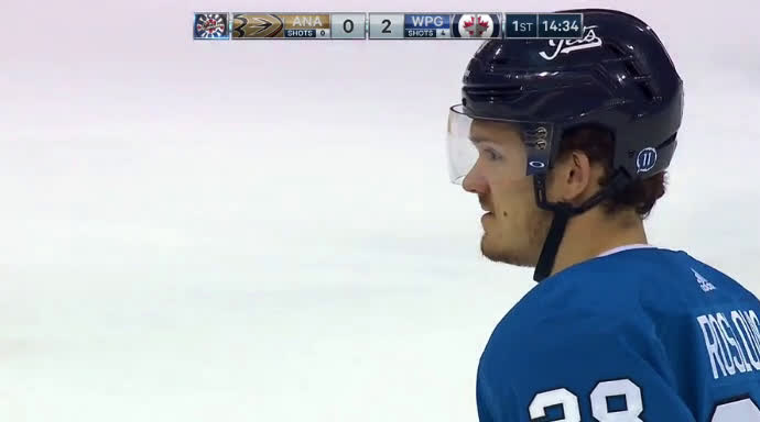 J. Roslovic (5)(PP) - 14:34 left in the 1st; 2-0 WPG
