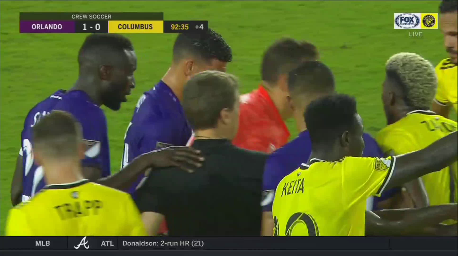 MLS Soccer-Columbus Crew SC at Orlando City SC-Dom Dwyer Red Card-2019 ...