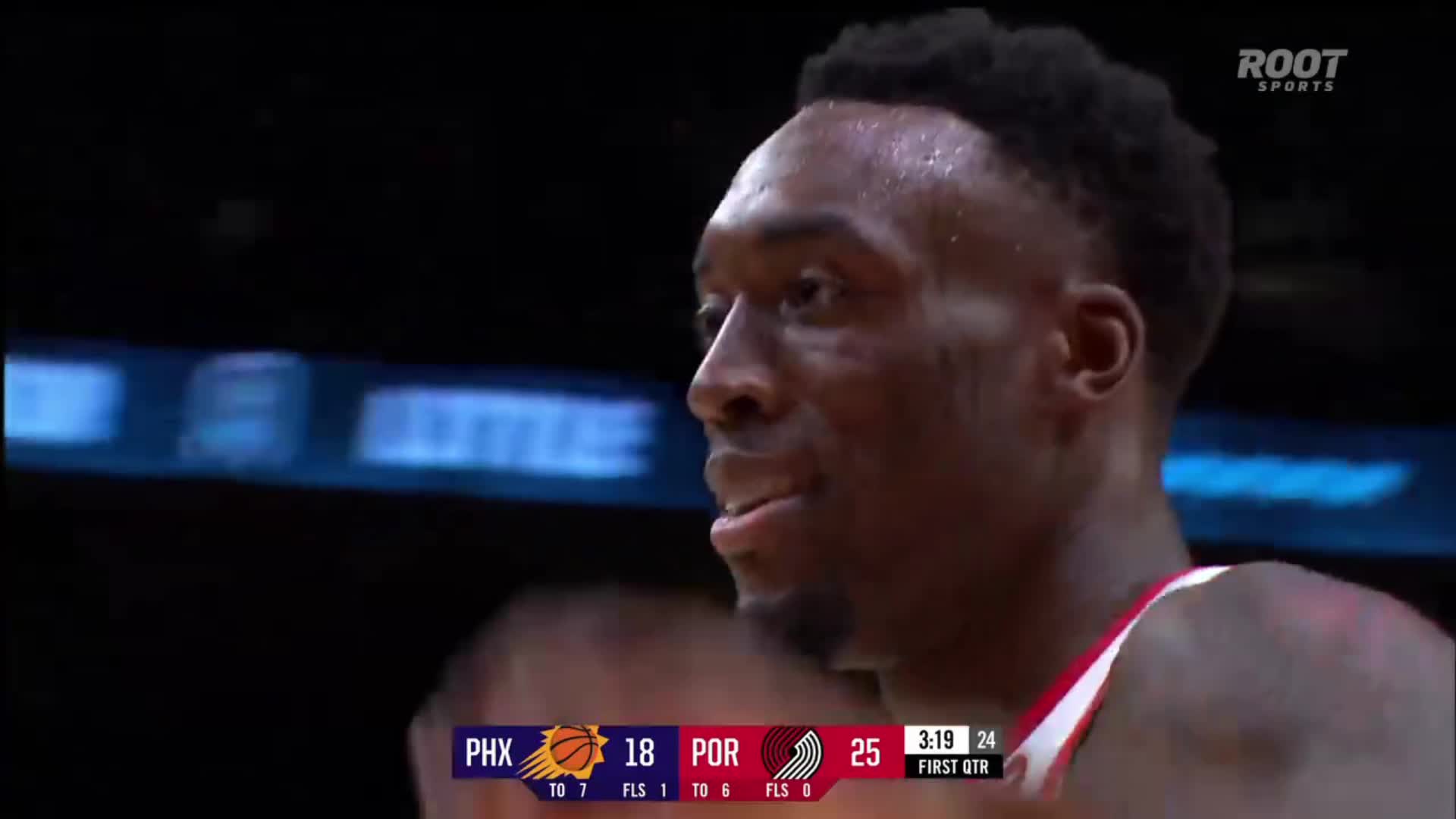 Little has to hoist up a three to beat the shot clock and drills it