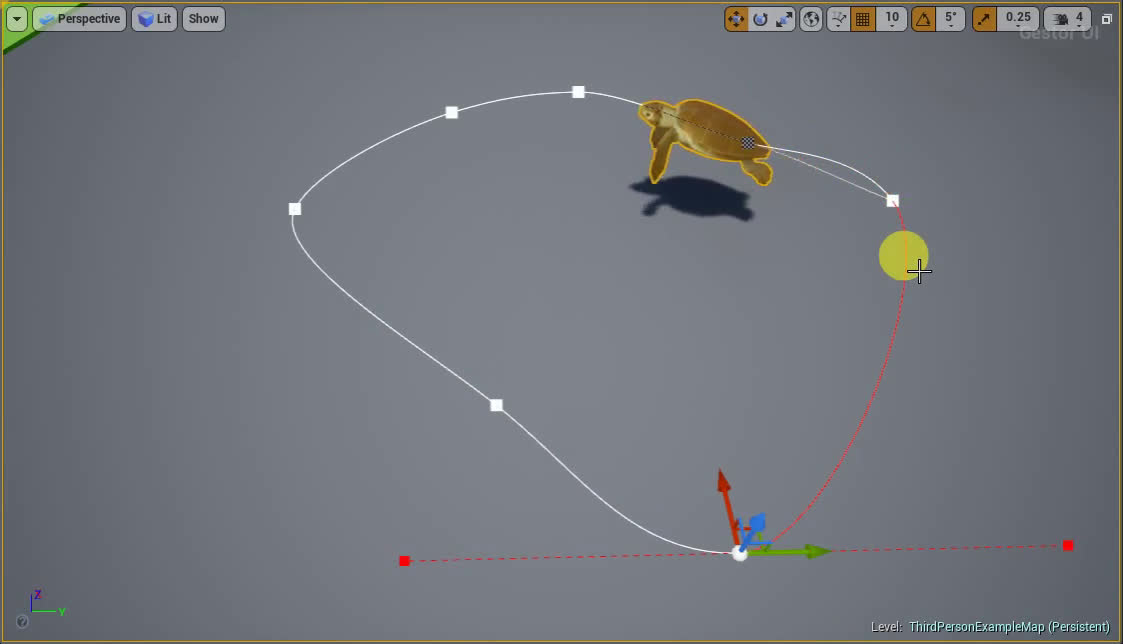Spline "NPC follow path" itween UE4