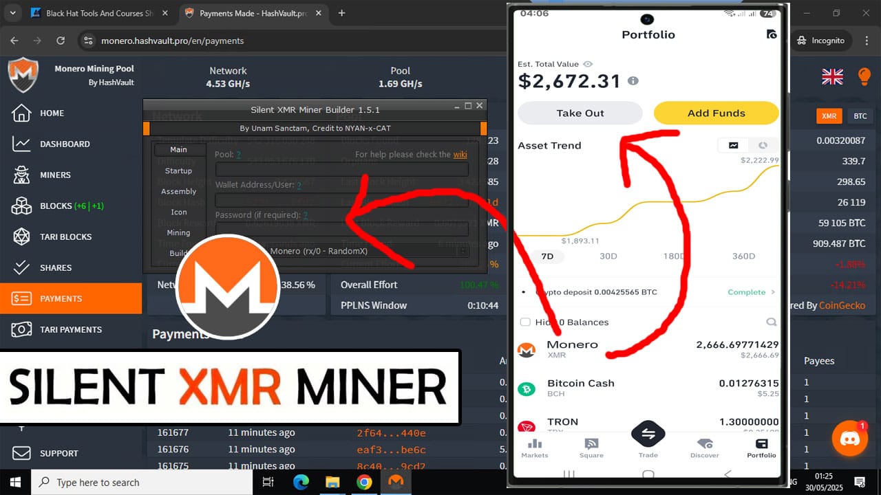 Watch Silent Crypto Miner Builder - Monero [ XMR ] - Make Money From Your Victims ...
