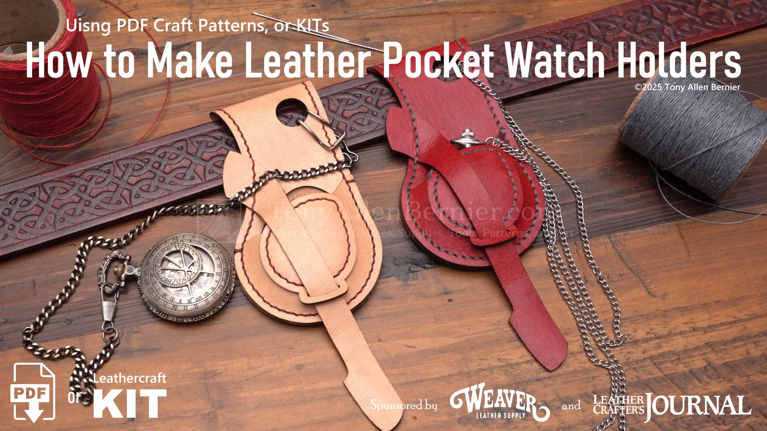 Watch How to make a Leather pocket watch holder for your belt with Leather Craft Patterns ...