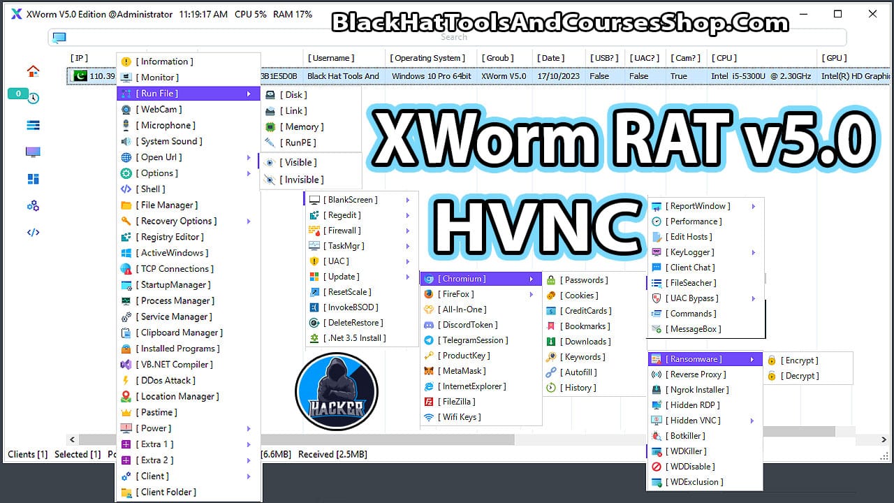 Watch XWorm v5.0 RAT [ Password Recovery + Fast HVNC + Credit Card Stealer + USDT Trc 20 Coin ...