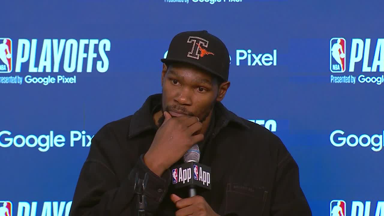 Watch Kevin Durant talks the Wolves sweep & Anthony Edwards, FULL Postgame Interview | Streamable
