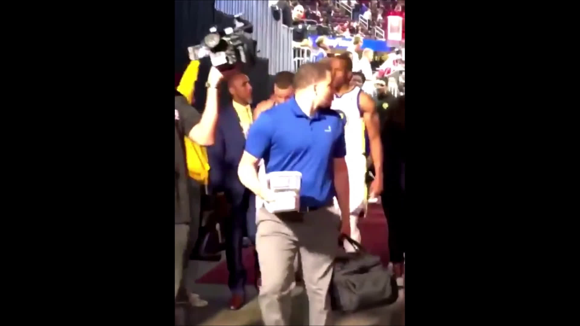 Curry crying after WINNING Game 3 of the 2018 Finals