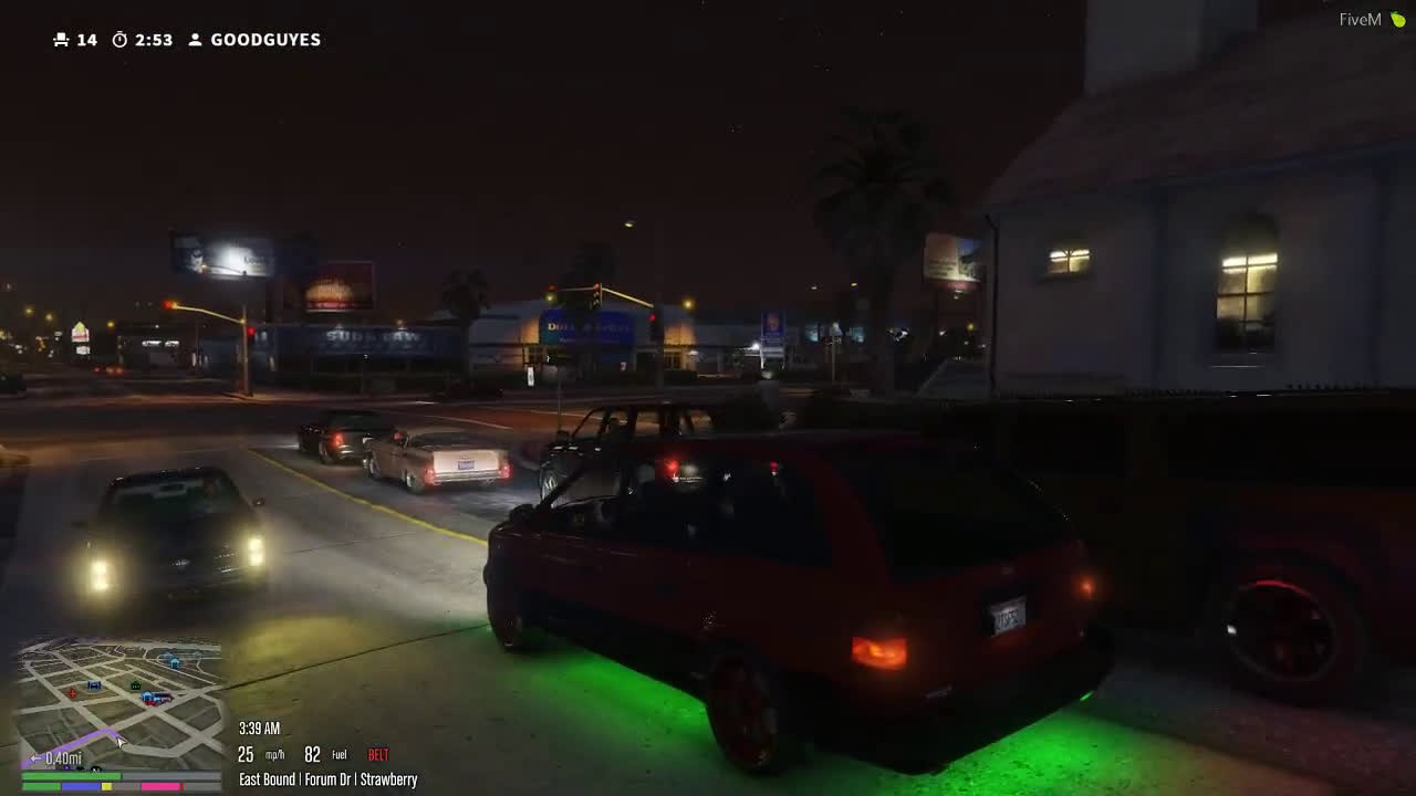 Streamer driving a car in GTA game
