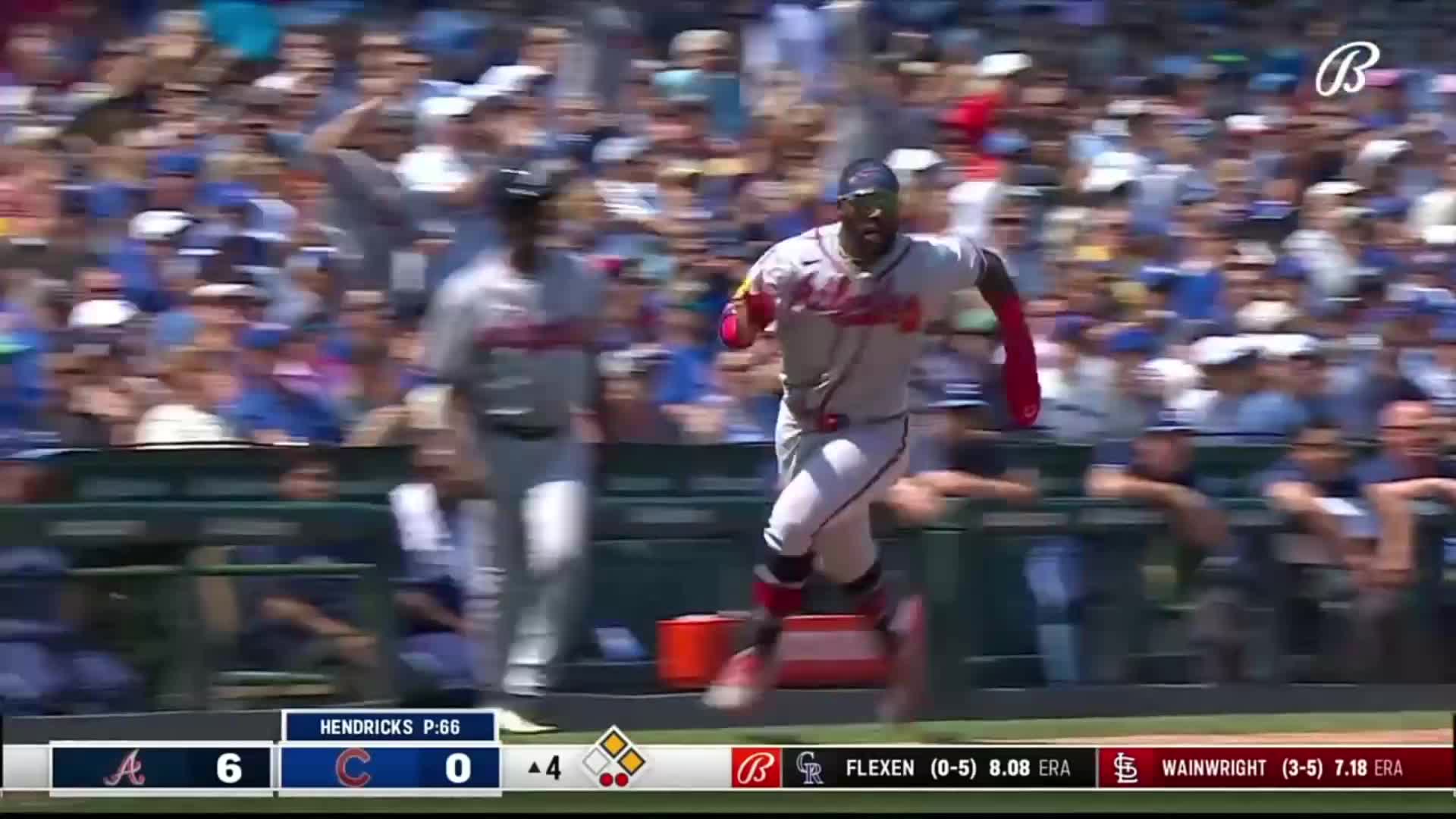 Ronald Acuña Jr.'s RBI triple makes it 7-0 Braves over the Cubs.