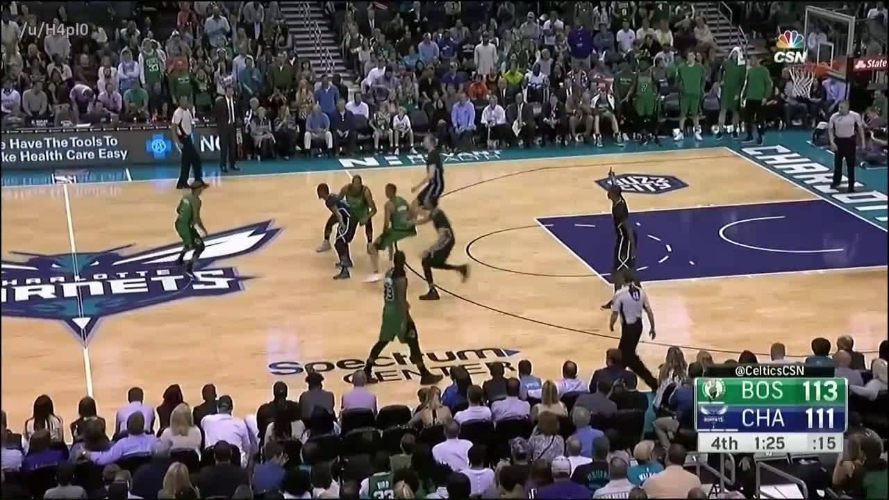 Isaiah Thomas Contested Pull Up Triple Puts Celtics up 5 - CSN