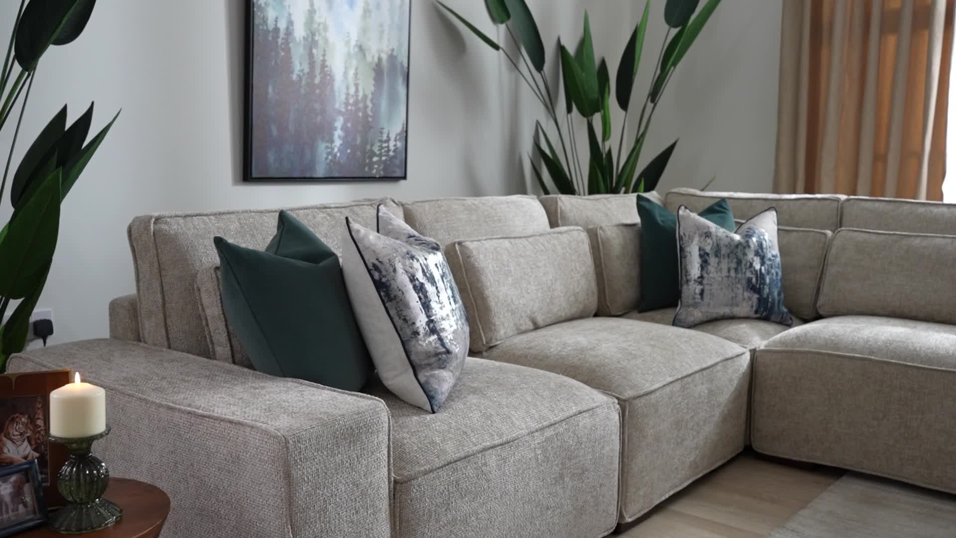 Watch Brooklyn Cream Linen Universal Corner Sofa | Streamable