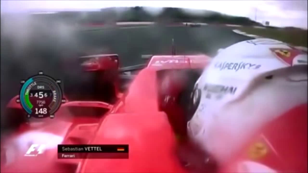 Sebastian Vettel Rain Skills - Silverstone 2015 Ferrari F15T Onboard ...