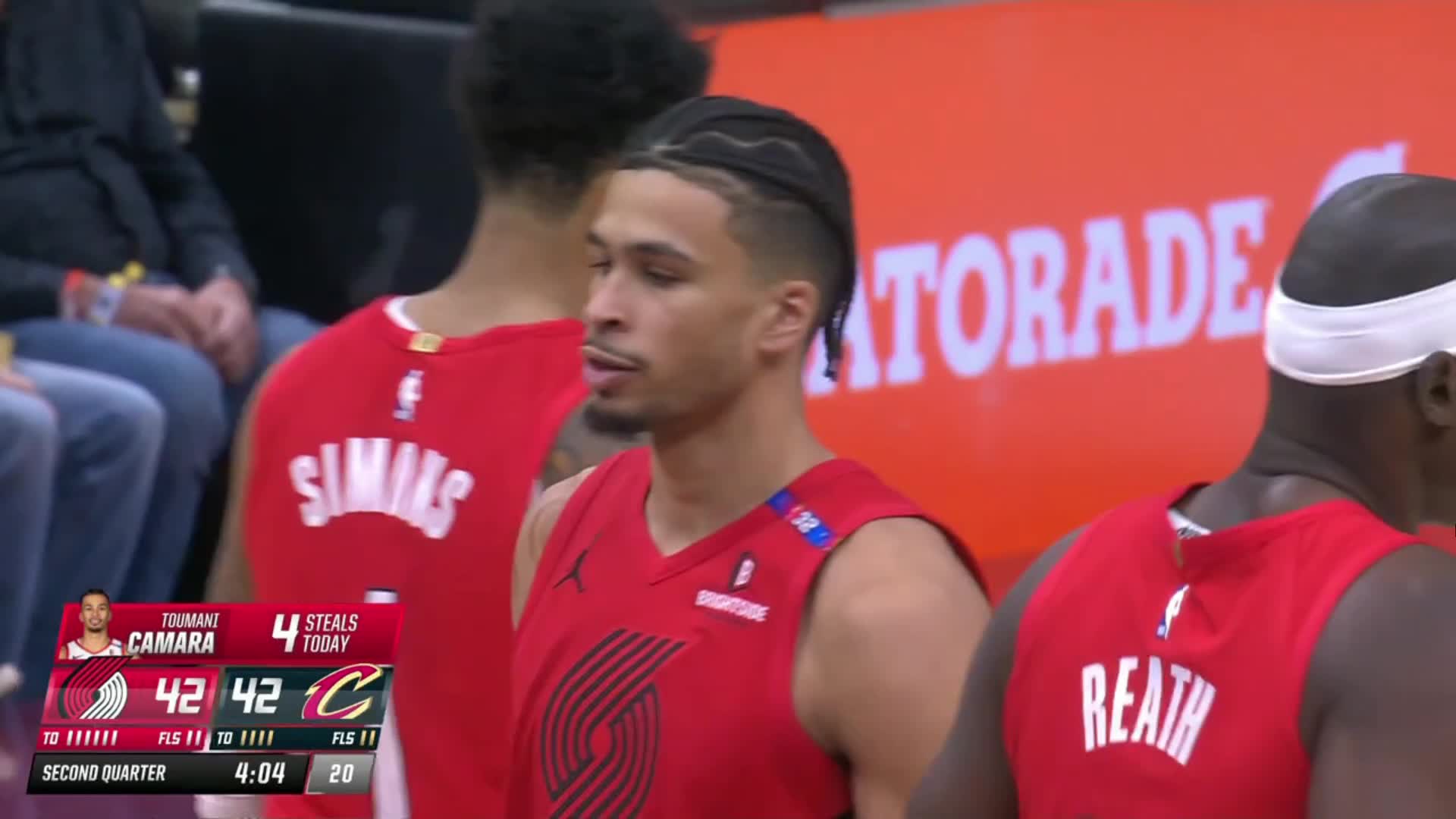 Watch Camara with his 4th steal of the night and draws the foul ...