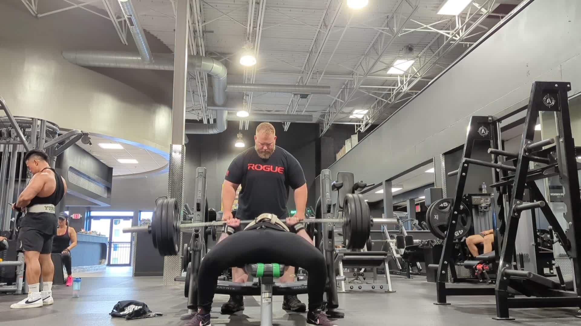 Bench PR, 365 for 10 weighing 208. Been trying to get 10 here for like ...