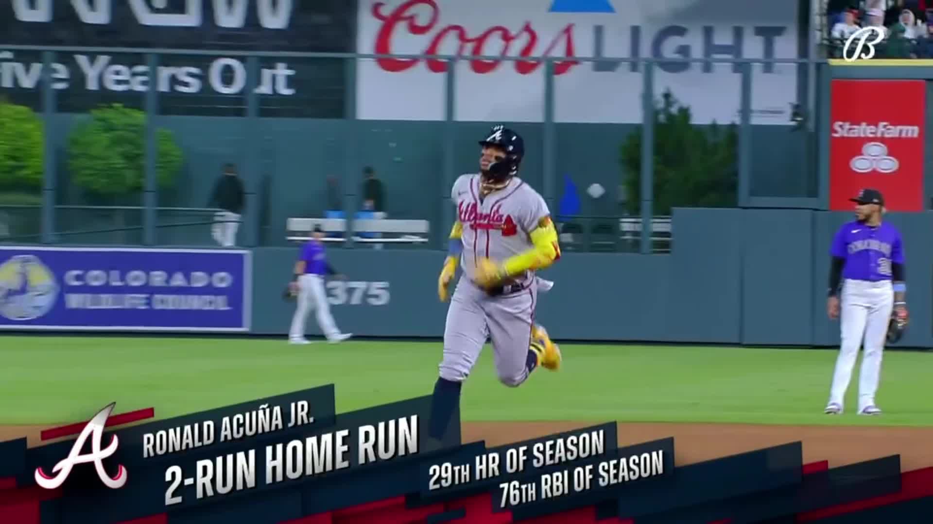 Watch Ronald Acuña Jr.'s 29th home run of the year gives the Braves the lead back. | Streamable