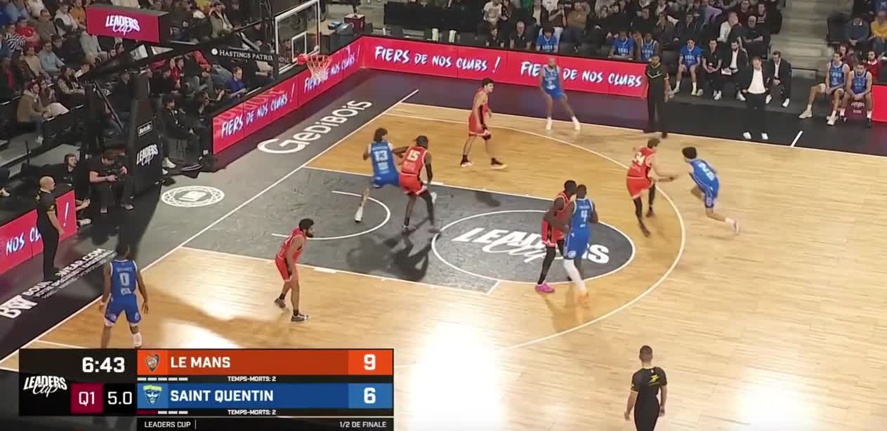 Watch Traore attacks switch on drive, finishes at rim vs LeMans | Streamable