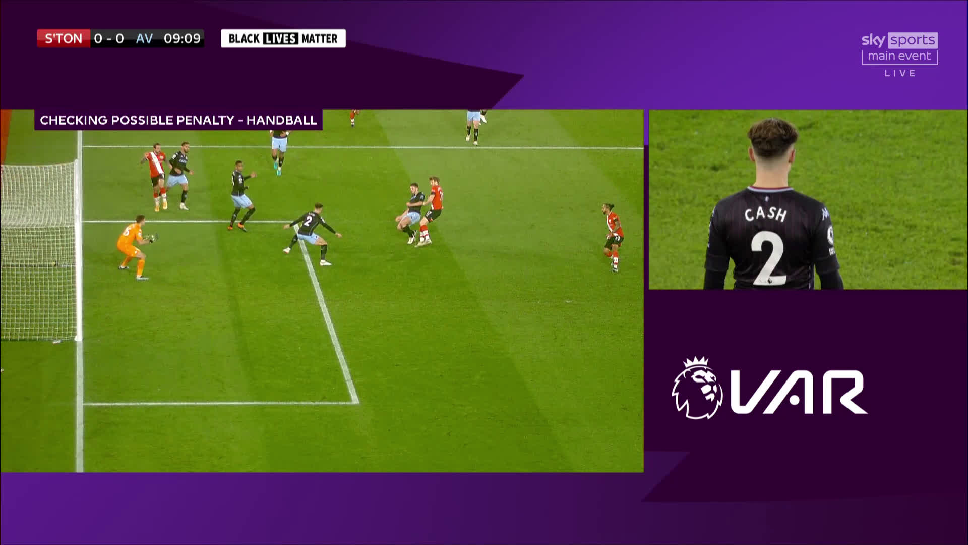 Watch VAR check for handball by Matty Cash vs Southampton (no penalty ...