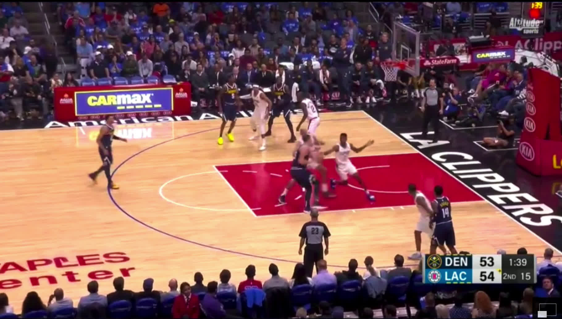 Perfectly timed off ball screen by Millsap, Murray Jokic invert