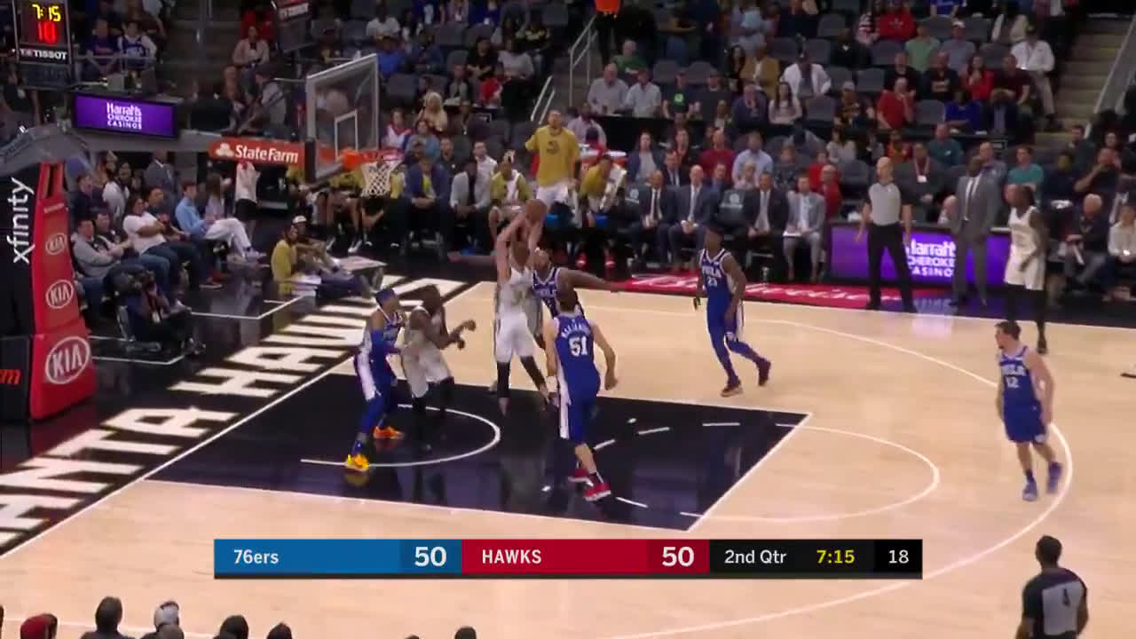 Kevin Huerter gets boban with the dribble fake then drives to the paint ...