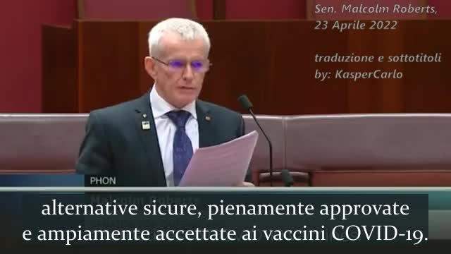 Il senatore Malcolm Robert si rivolge al parlamento con prove di ...