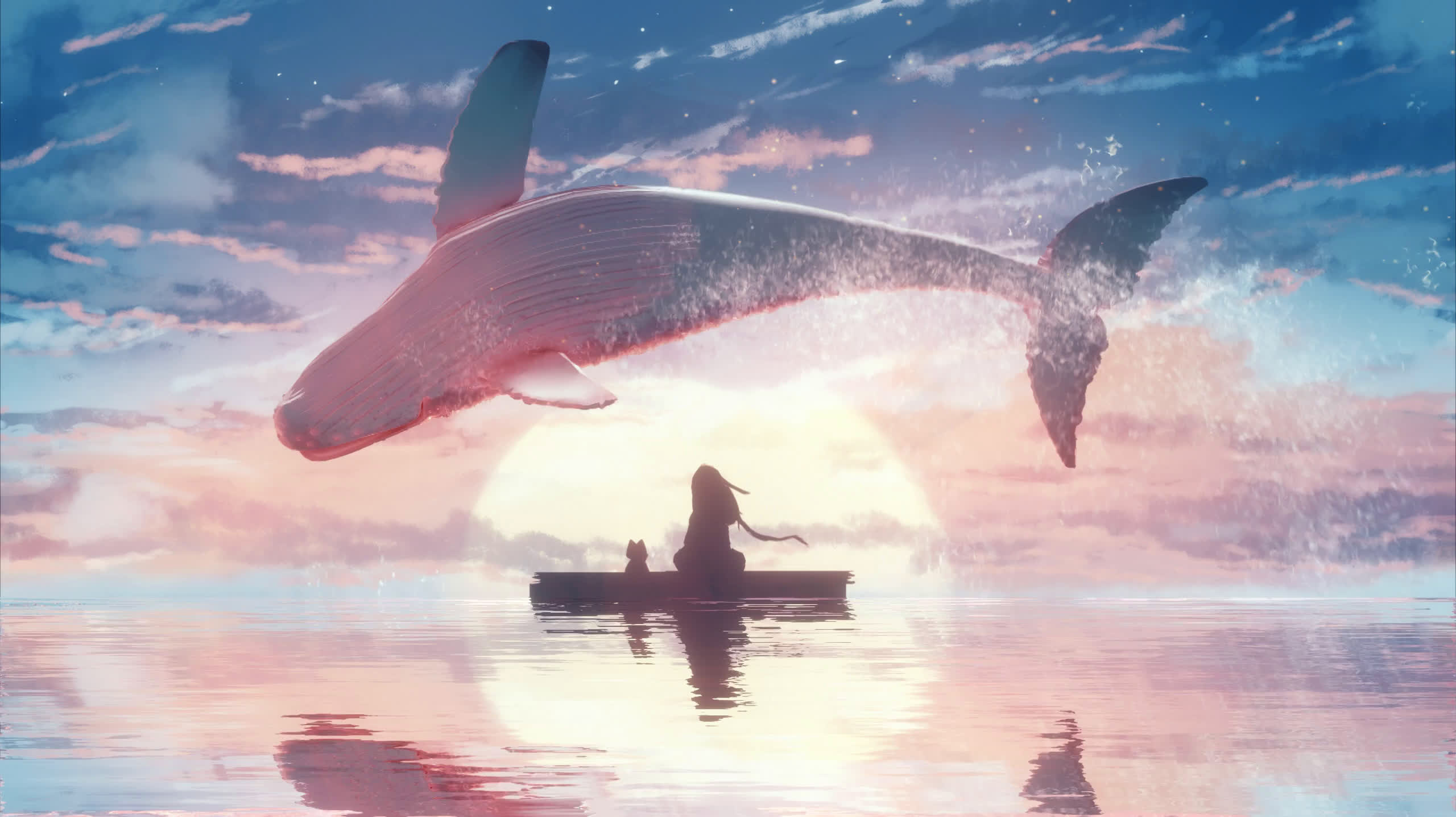 Watch Anime Whale Jumping Out Of Water Animated Wallpaper-1 | Streamable