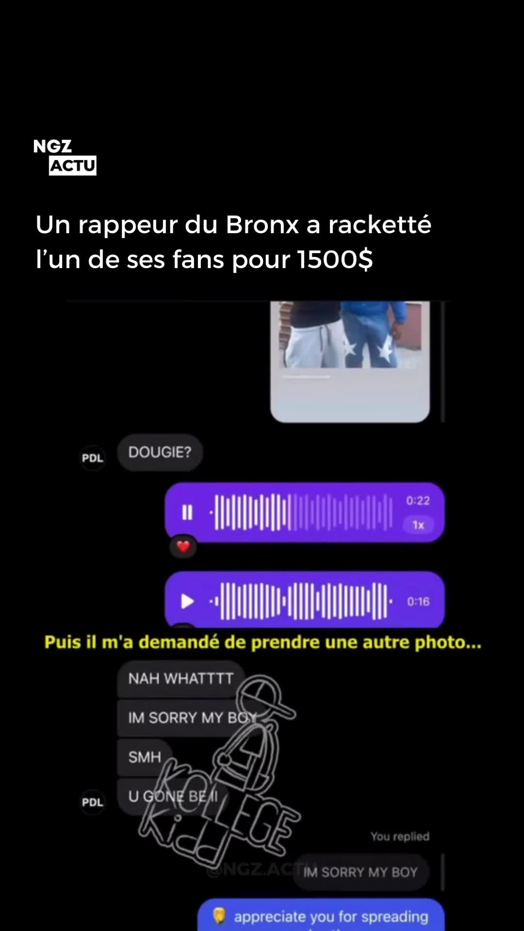 Watch Un rappeur du Bronx a racketté l’un de ses fans pour 1500$ #dougieb #rapper #bronx #rap # ...