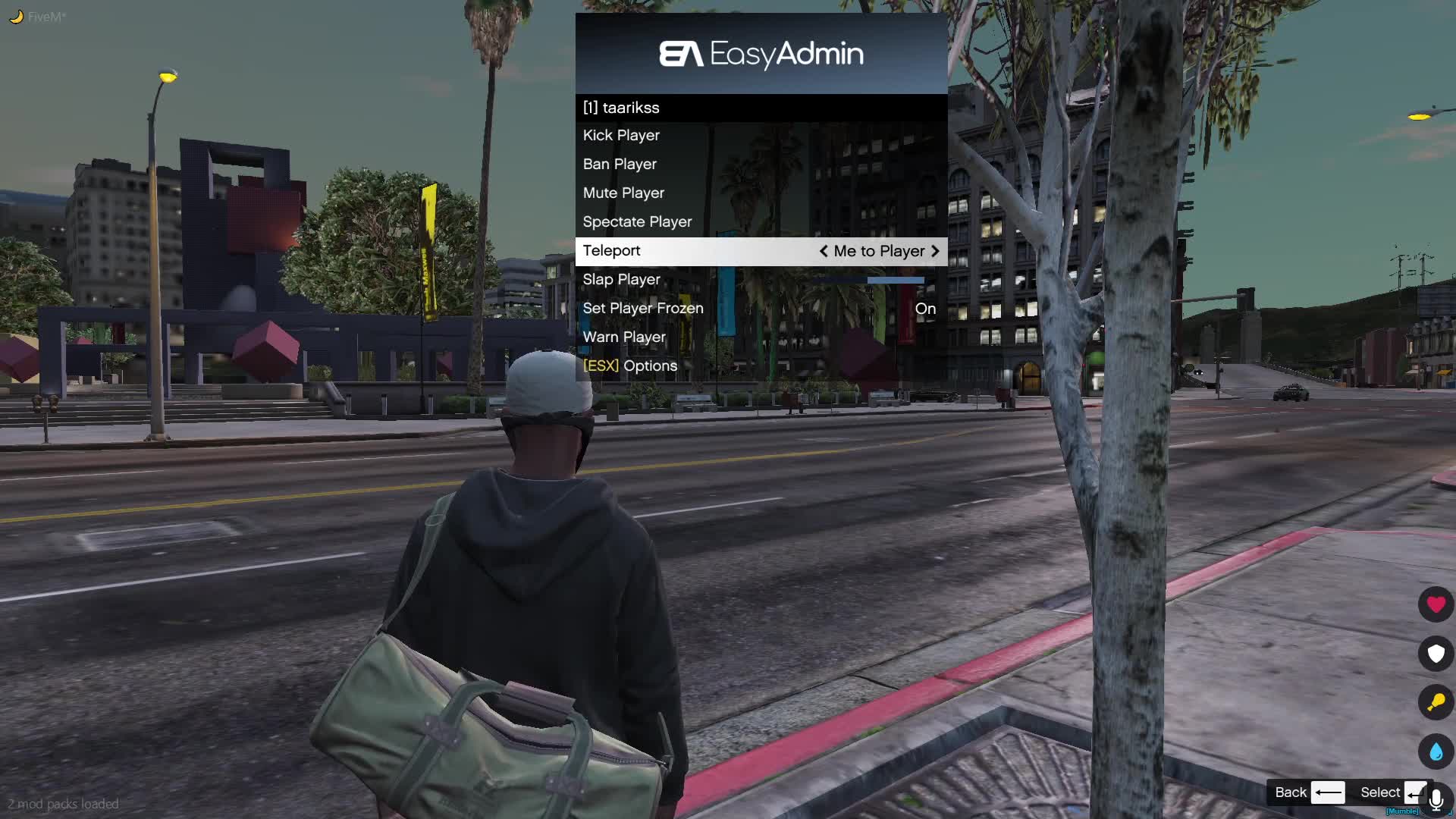 admin menu