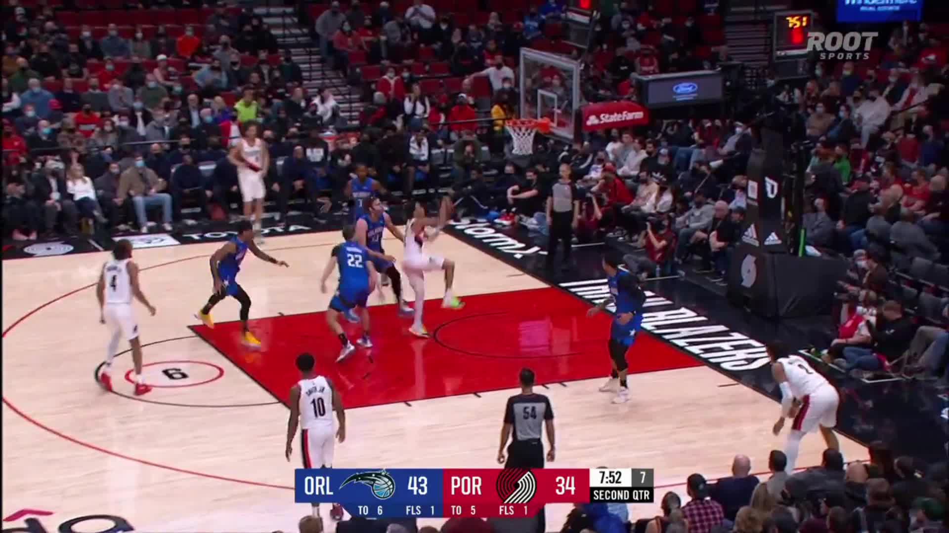 Ant knifes through the Magic defense to get right to the rim for the slam