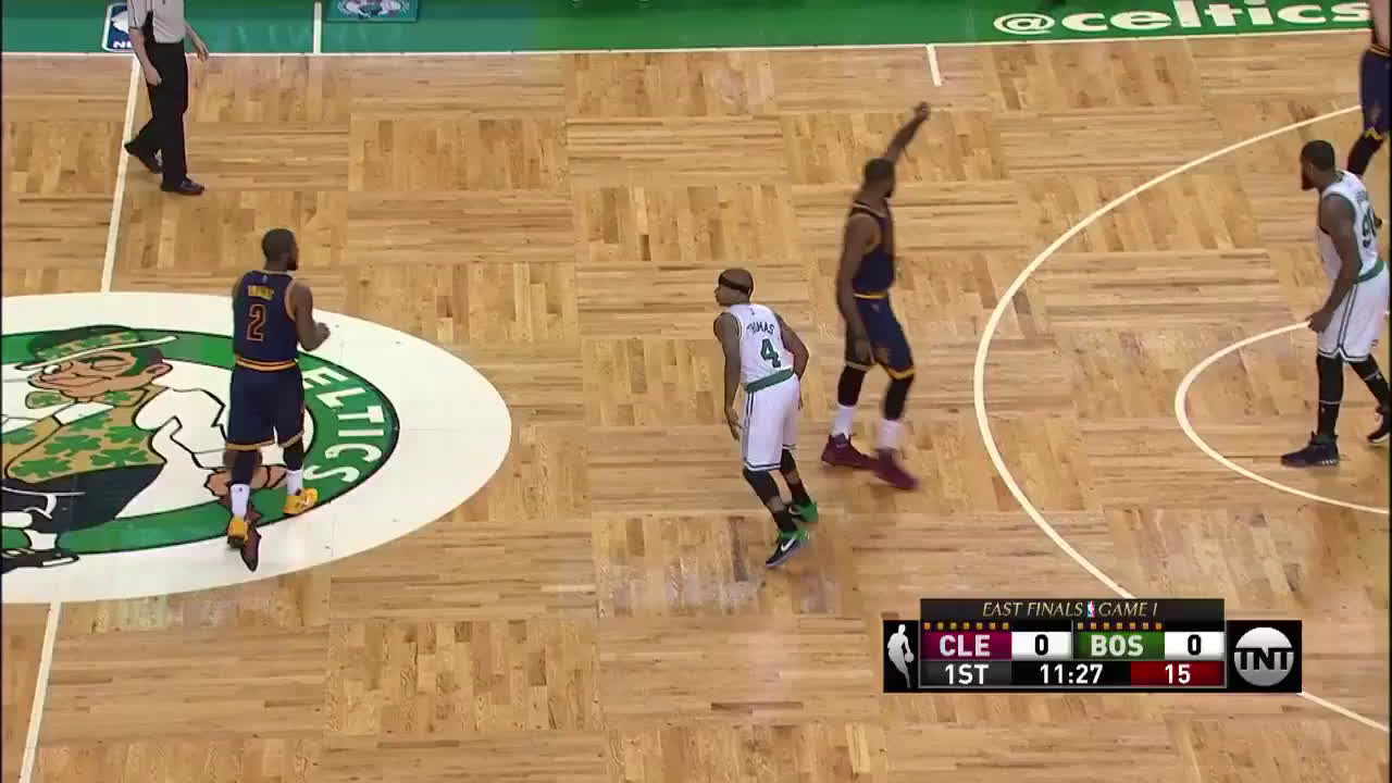 Kyrie Irving opens the scoring with a nice spin move 5.17.17