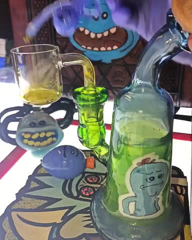 Rick and Morty themed dab setup.
