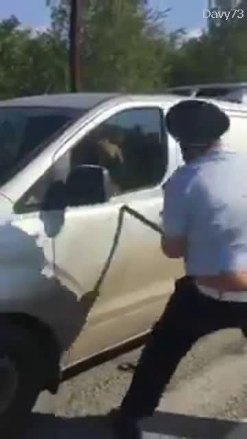 Traffic cop vs car window