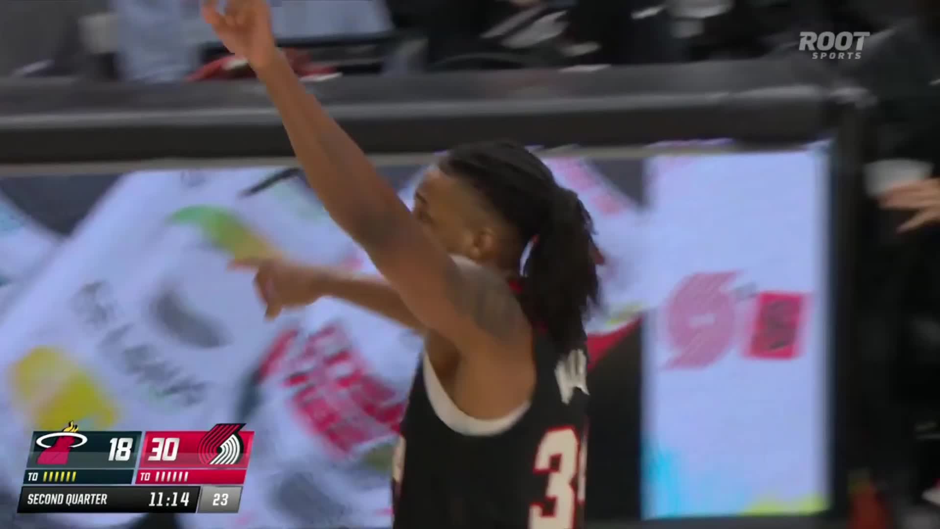 Watch Grant tips KLove's outlet pass and gets it back for the dunk | Streamable