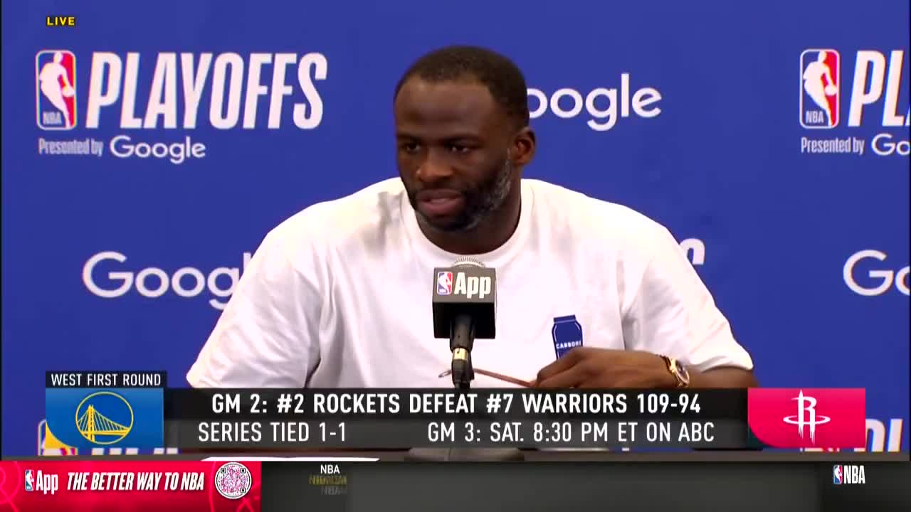 Watch Draymond on the Houston crowd yelling at him:"It's not original. Can't steal other people ...