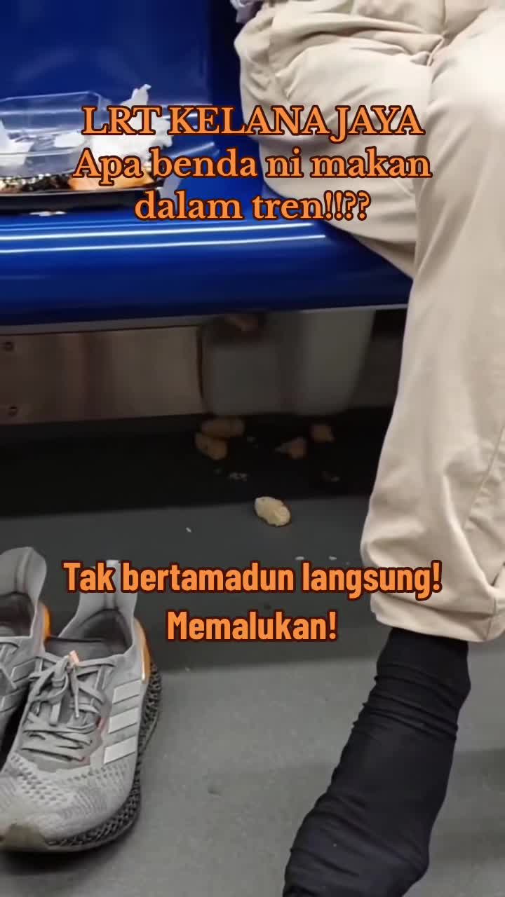 Eating & Taking Off His Shoes Inside LRT