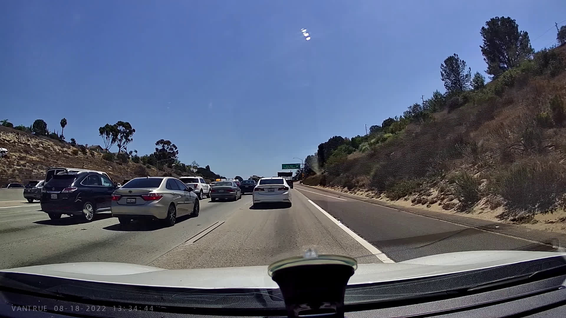 08182022 Car on side of freeway hill on the 5 North