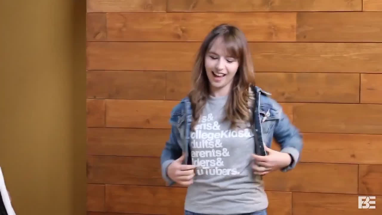 Chelsea Cook modeling FBE merch