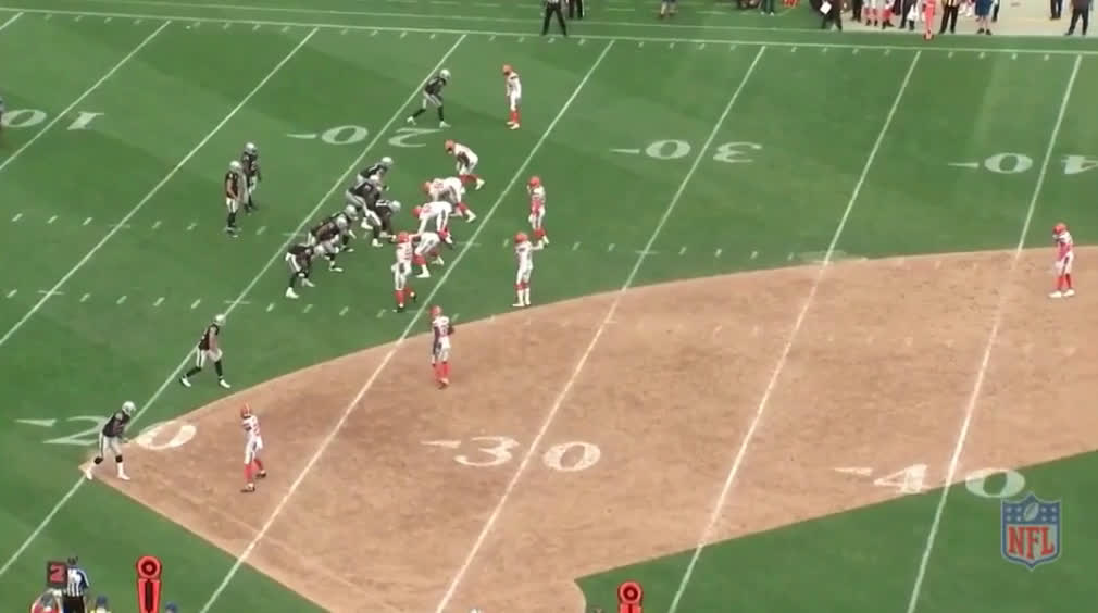 Q3 8:47 2nd-and-12- Carr to Bryant for 26 yards
