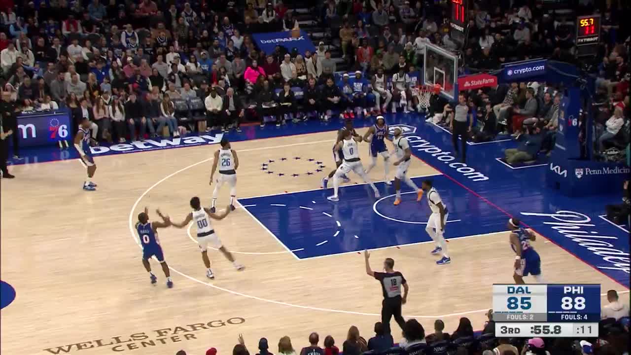 Watch [Highlight] Clean step-back three for Maxey after making Max Christie hit the floor—26 ...