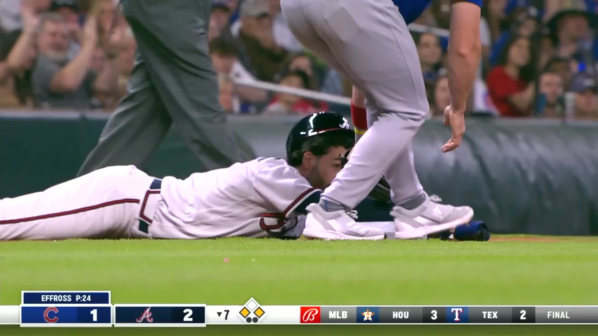 Ronald Acuña Jr. gets his first hit since returning from injury.