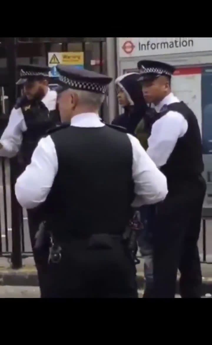 Woman shouts at cops doing their job