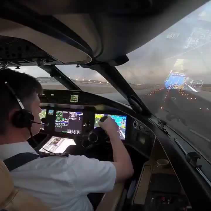 Global Express pilot fighting the winds at Beijing-Capital